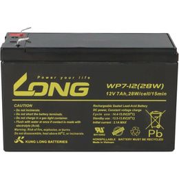 Kunglong - Kung Long vds WP7-12(28W)/F1 12V 7Ah Blei agm Akku