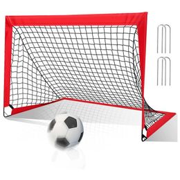 VINGO - Fußballtor Faltbares Tragbares Fußballnetz Mini Fußball Tor für Kinder 120 x 90 x 90 cm - Rot