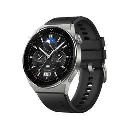Huawei Watch GT 3 Pro 46 mm Smartwatch Titanium Fluoroelastomer, 140-210 mm, Titanium/Black