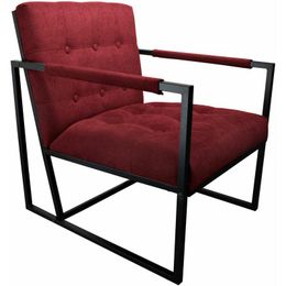 Jones Sessel Relaxsessel Lounge inkl. Sitz- und Rückenkissen Lounge rot - SVITA