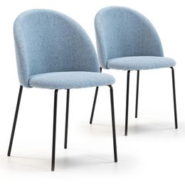 Vs Venta-stock - 2er-Set Kenia gepolsterte Esszimmerstühle Blau, SGS-zertifiziert, 43 x 47 x 78,5 cm - Blau