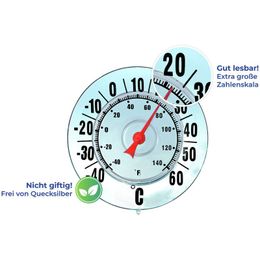 Wenko Maximex Außen-Thermometer, ø 18 cm, Transparent, Polystyrol transparent, Kunststoff - transparent