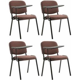 CLP - 4er Set Stühle Ken mit Klapptisch Stoff braun