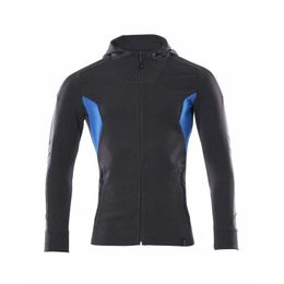 Kapuzensweatshirt accelerate mit Reißverschluss, moderne Passform Gr.XS schwarzblau/azurblau - schwarzblau/azurblau - Mascot