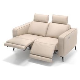 Sofanella Ledercouch BARLETTA Relaxsofa Leder 2-Sitzer Couch - Beige
