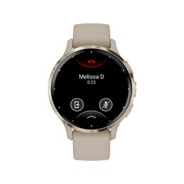 Garmin VENU® 3s Smartwatch faserverstärktes Polymer Silikon, 18 mm, French Gray/Softgold