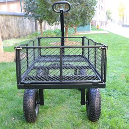 GreenYard® Gartenwagen/ Handwagen Bollerwagen/Tragkraft 500kg /Transportwagen /Gerätewagen aus Stahl