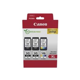 Canon PG-545XL x2 /CL-546XL Multi Pack - 3-pack - High Yield - black colour (cyan magenta yellow) - original - ink cartridge - Tintenpatrone Farbe ( Cyan, Magenta, Gelb)