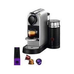 Krups Nespresso CitiZ&Milk XN761B, Kapselmaschine silber Kapazität: 1 Liter Verbrauch: 1.710 Watt (Betrieb) System: Nespresso Abmessungen: 218 x 277 x 372 mm