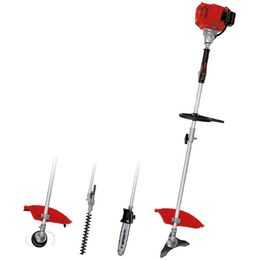 Einhell Benzin-Motorsense GC-MM 52 I AS, 25,5 cm Arbeitsbreite Messer, 42 cm Arbeitsbreite Faden, (Set), mit Heckenscheren- und Hochentasteraufsatz, rot|schwarz|silberfarben