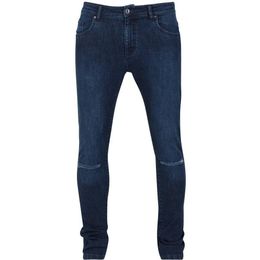 Urban Classics Bequeme Jeans Urban Classics Herren Slim Fit Knee Cut Denim Pants (1-tlg), blau
