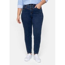 sheego Stretch-Jeans Große Größen «Die Girlfriend», mit vorverlegter Seitennaht, blau