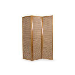 Homestyle4u Paravent Sichtschutz Holz Raumteiler Bambus Braun Indoor