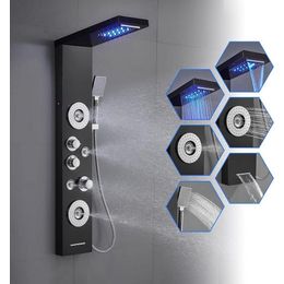 ROVOGO Duschsystem Duschpaneel mit Thermostat LED