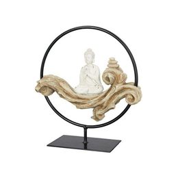 Gilde Buddhafigur Gilde Figur "Buddha" im Ring naturfarben in Holzoptik (1 St)