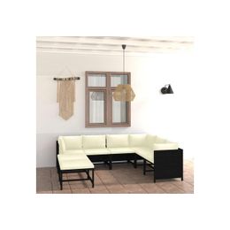 vidaXL Gartenlounge-Set, schwarz