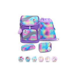 Belmil Rucksack Rucksack Smarty ergonomisches Schulranzen Set 5-teilig Rainbow Color