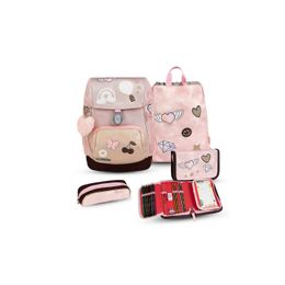 Belmil Rucksack Rucksack Comfy Plus Premium Schulranzen Set 4-teilig Glam Federtasche