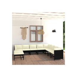 vidaXL Gartenlounge-Set, schwarz