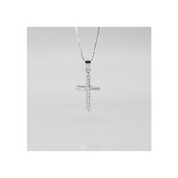 ELLAWIL Kreuzkette Silberkette mit Kreuz Anhänger Kreuzanhänger mit Strasssteinen (Kettenlänge 40 cm