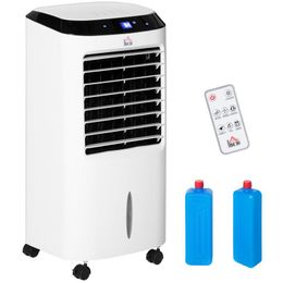 HOMCOM Mobile Klimaanlage mit Eisboxen, mit Fernbedienung, mit Rollen bunt (Farbe: weiß, schwarz)