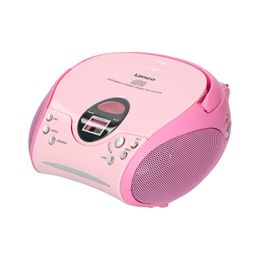 Lenco Tragbares FM-Radio mit CD-Player SCD-24 (Farbe: pink)