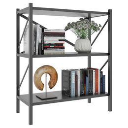 Vcm Holz Metall Aufbewahrung Stand Regal Bücherregal Deko Bücher Standregal Insasi 2 (Farbe: Anthrazit)