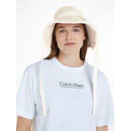 Calvin Klein Schlapphut LOGO STRAP WIDE BRIM CANVAS HAT, beige
