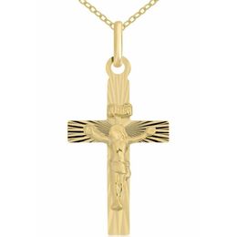 Firetti Kreuzkette Schmuck Geschenk Gold 333 Halsschmuck Halskette Goldkette Kreuz, gelb|goldfarben