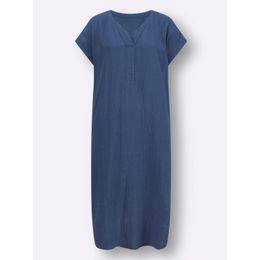 WITT Damen Sommerkleid in Musselin-Qualit&auml;t, jeansblau, Gr&ouml;&szlig;e 38