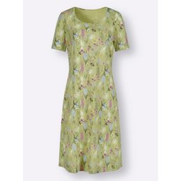 WITT Damen Jerseykleid mit Blumendruck, lindgr&uuml;n-khaki-bedruckt, Gr&ouml;&szlig;e 54