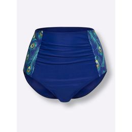 feel good Damen Bikini-Slip hoch geschnitten, royalblau-blaugr&uuml;n-bedruckt, Gr&ouml;&szlig;e 48