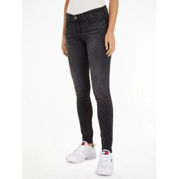 Tommy Jeans Slim-fit-Jeans Skinny Jeans Marken Low Waist Mittlere Leibhöhe mit Faded-Out Effekten, schwarz