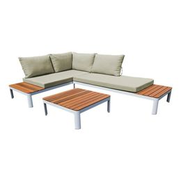 dasmöbelwerk Gartenbank Gartenlounge St. Moritz Lounge-Set mit Tisch Aluminium weiß