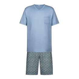 Mey Pyjama Anzug kurz, blau