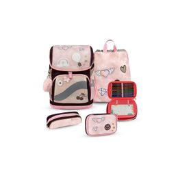 Belmil Rucksack Rucksack Smarty Plus Premium Schulranzen Set 4-teilig Glam Federtasche