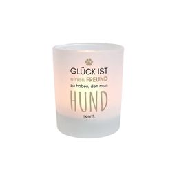 KÜSTENGLÜCK Windlicht Hundeglück; Geschenk für Hundemamas und Hundepapas; Deko (1 St)