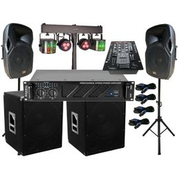DSX PA Set DJ 2Wege 30 cm Boxen 38cm Subwoofer 3200W LED Lichtset Party-Lautsprecher