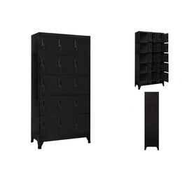 vidaXL Aktenschrank Schließfachschrank Schwarz 90x40x180 cm Stahl