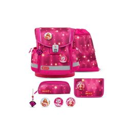 Belmil Rucksack Rucksack Classy Plus ergonomisches Schulranzen-Set 5-teilig Pink Star