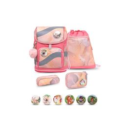 Belmil Rucksack Rucksack Smarty ergonomisches Schulranzen Set 5-teilig Marble Tasche