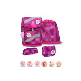 Belmil Rucksack Rucksack Smarty ergonomisches Schulranzen Set 5-t. Shiny Pink Tasche