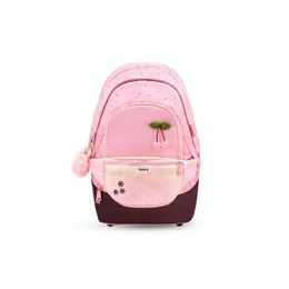 Belmil Rucksack Rucksack 2-IN-1 Schultasche & Gürteltasche 2-Teile Ranzen Cherry