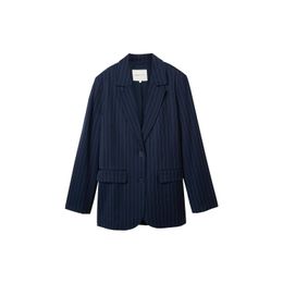 Tom Tailor Denim Damen Blazer mit Nadelstreifen, blau, Nadelstreifen, Gr. M