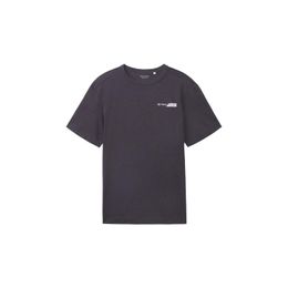 Tom Tailor Herren T-Shirt mit Logo Print, schwarz, Logo Print, Gr. L