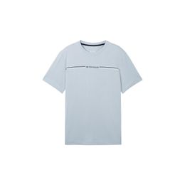 Tom Tailor Herren T-Shirt mit Print, blau, Logo Print, Gr. XXL