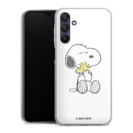 DeinDesign Galaxy A15 Handy Silikon H&uuml;lle Case transparent Handyh&uuml;lle Snoopy Love Peanuts Silikon Case