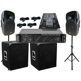 DSX PA Set DJ 2Wege 30 cm Boxen Stativ 38cm Subwoofer Musiker 3200 W Party-Lautsprecher (1600 W)