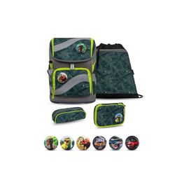 Belmil Rucksack Rucksack Smarty ergonomisches Schulranzen Set 5-teilig Green Splash