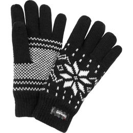 Normani Skihandschuhe Strick-Fingerhandschuhe mit Motiv Norweger Unisex Winterhandschuhe mit Thinsulatefütterung für Damen und Herren